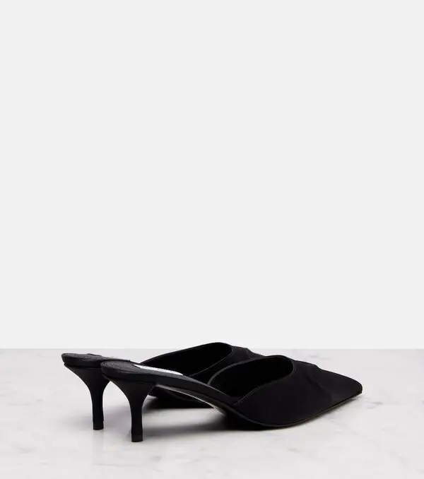 Alaïa Le Cœur 3d 55 Satin Mules - Black