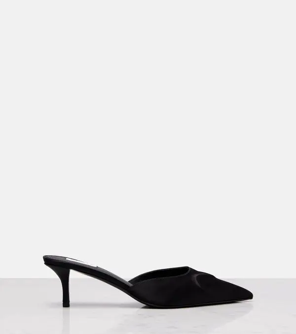 Alaïa Le Cœur 3d 55 Satin Mules - Black