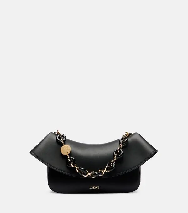 Loewe Ola Medium Leather Shoulder Bag - Black