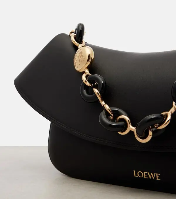 Loewe Ola Medium Leather Shoulder Bag - Black