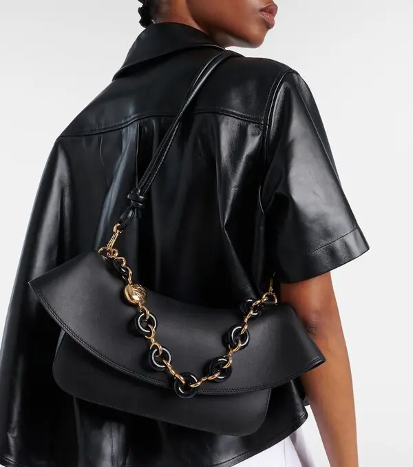 Loewe Ola Medium Leather Shoulder Bag - Black