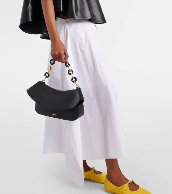 Loewe Ola Medium Leather Shoulder Bag - Black