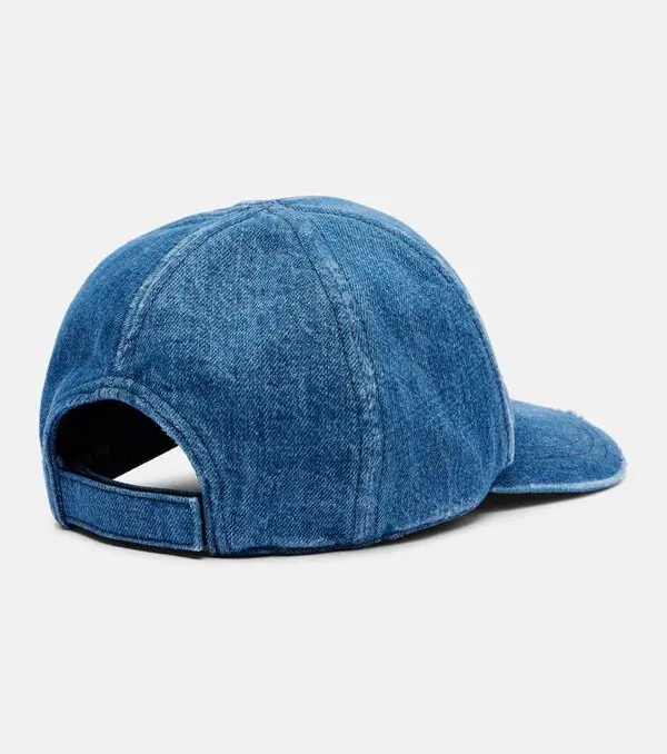 Miu Miu Logo Denim Baseball Cap - Blue