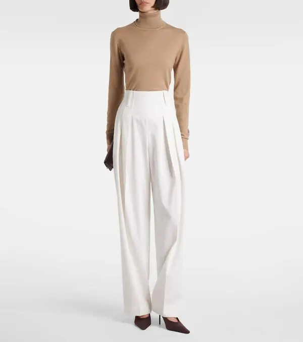 Victoria Beckham Wool-blend Wide-leg Trousers
