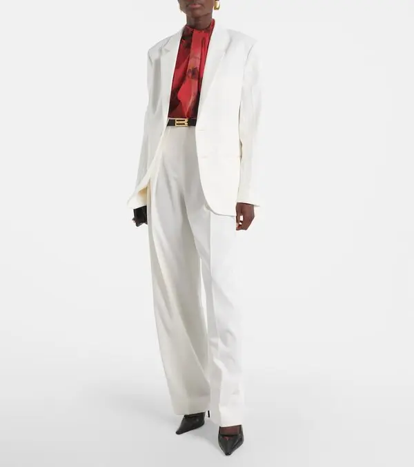 Victoria Beckham Wool-blend Wide-leg Trousers