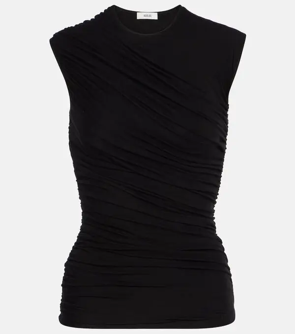 AGOLDE Ester Ruched Top - Black