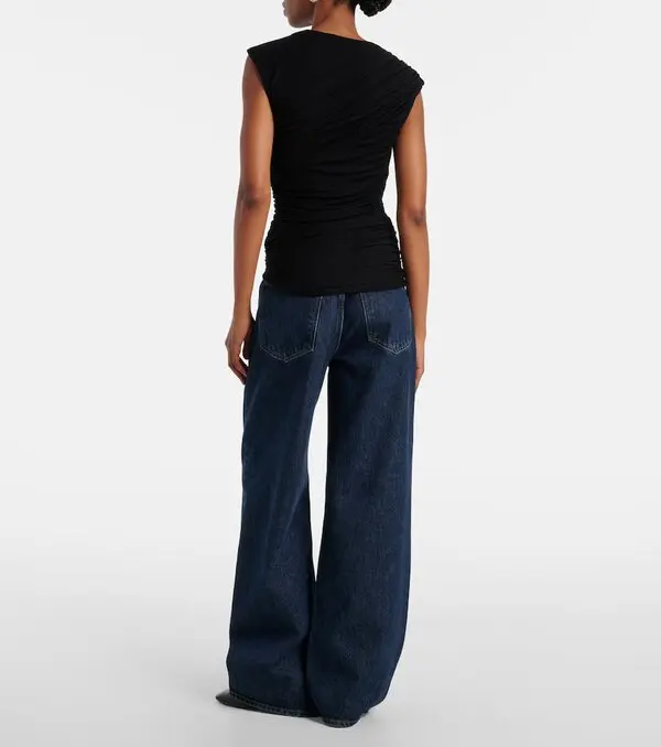 AGOLDE Ester Ruched Top - Black