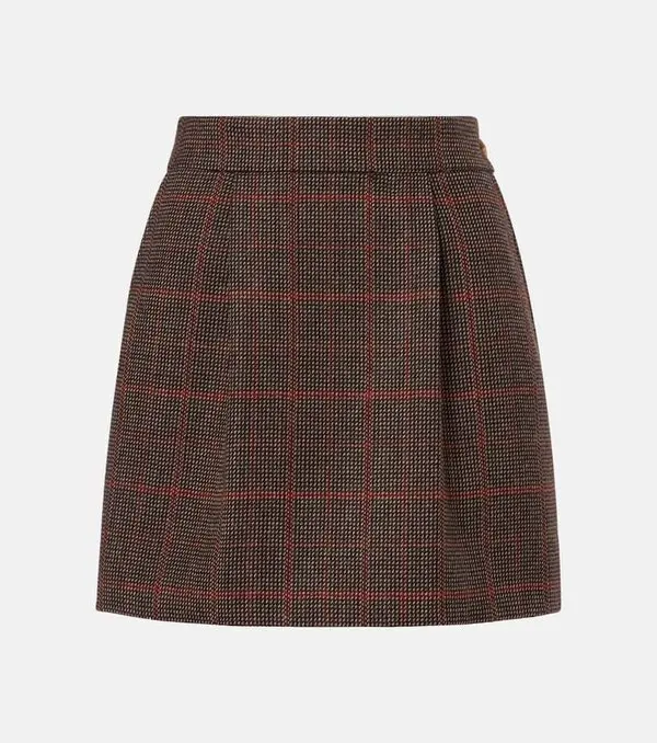 Chloé Checked Virgin Wool Mini Skirt