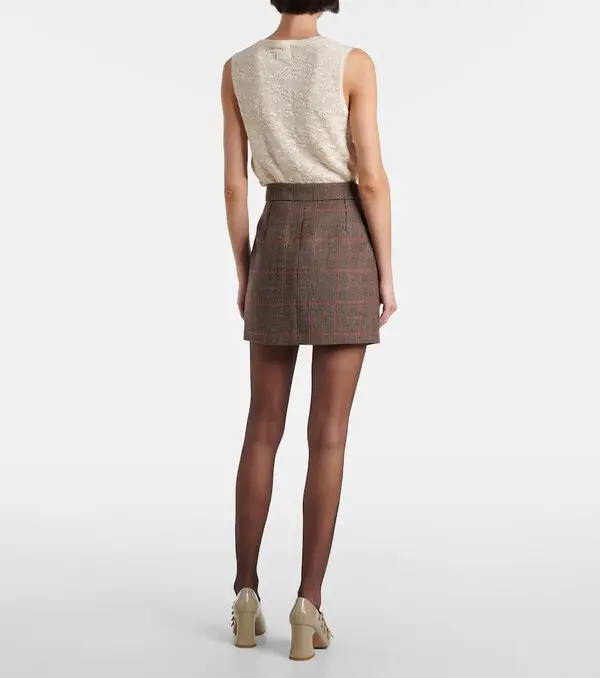 Chloé Checked Virgin Wool Mini Skirt
