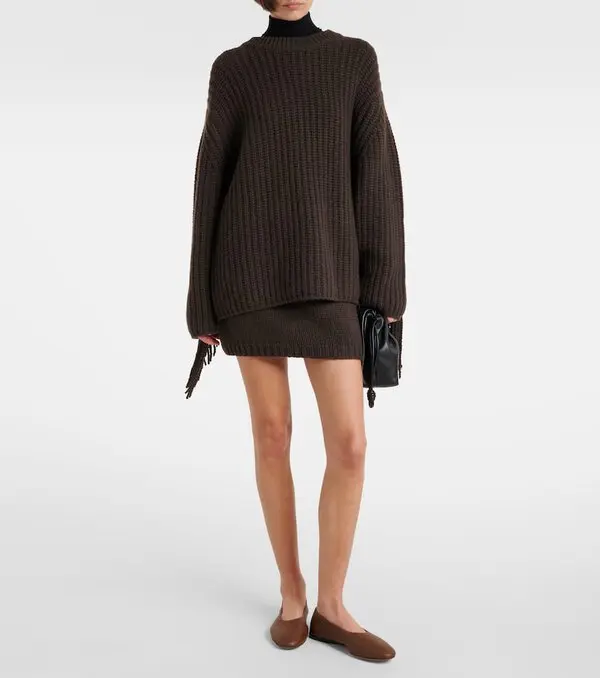 LISA YANG Lovi Cashmere Mini Skirt - Brown