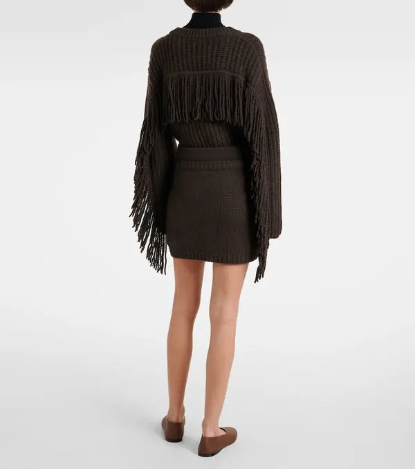 LISA YANG Lovi Cashmere Mini Skirt - Brown