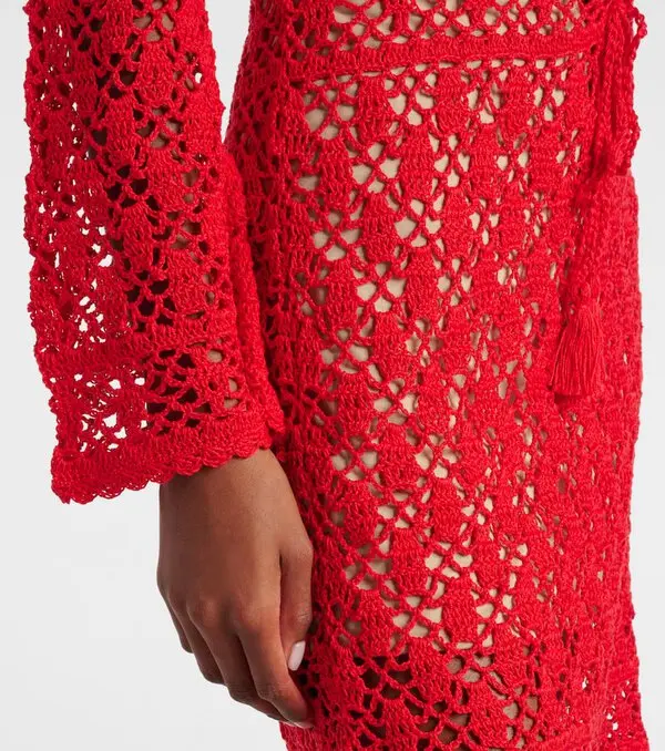 Anna Kosturova Bianca Crochet Cotton Mini Dress