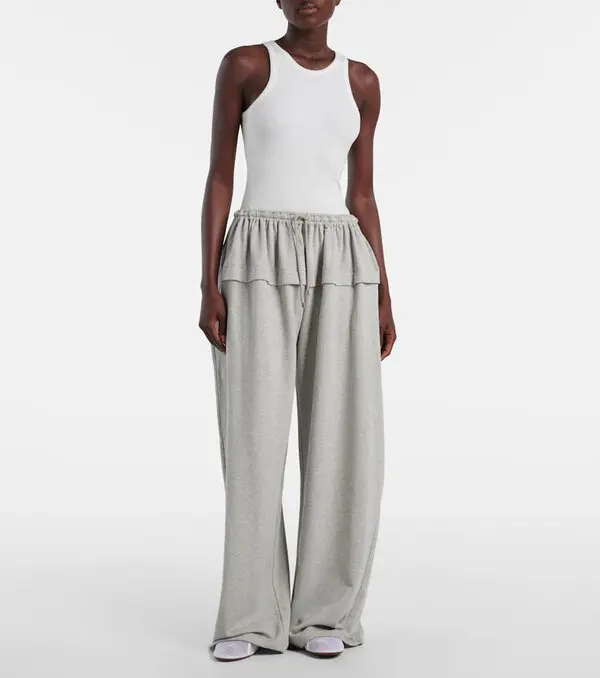 Alaïa Ruffled Cotton-blend Track Pants