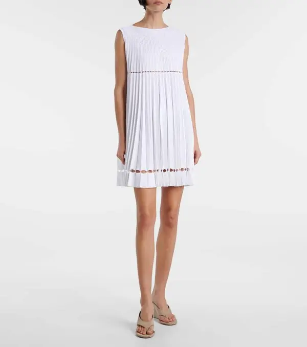 Alaïa Plisse Pointelle Minidress