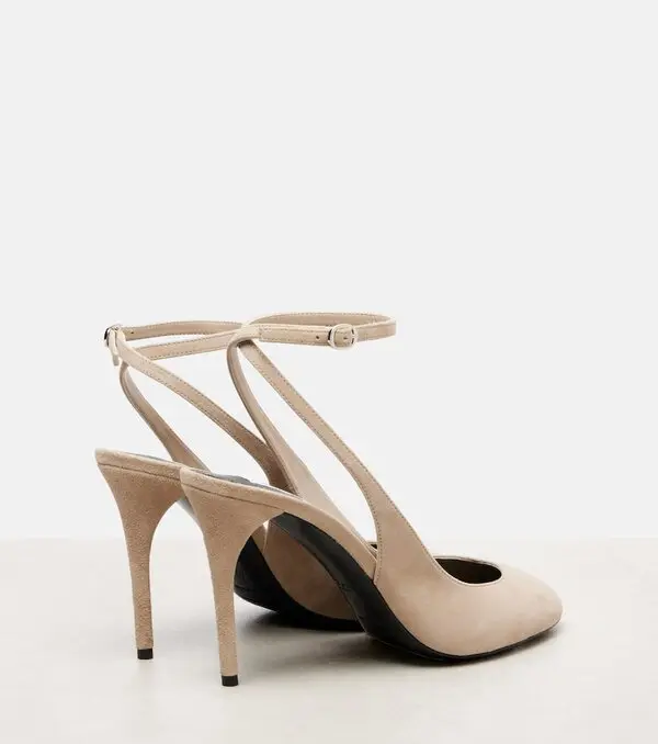 Alaïa Decolette 90 Suede Pumps - Beige