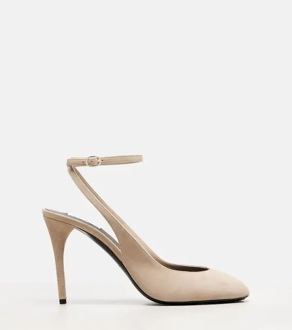 Alaïa Decolette 90 Suede Pumps - Beige