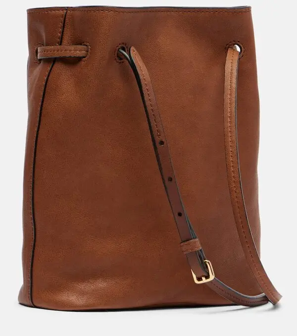 Miu Miu Logo Leather Bucket Bag