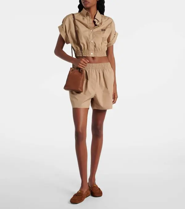 Miu Miu Logo Leather Bucket Bag