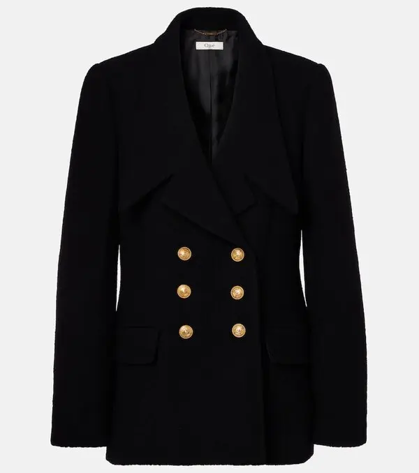 Chloé Wool-blend Boucle Blazer