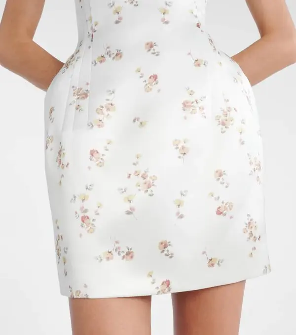 Magda Butrym Floral Off-the-shoulder Silk Mini Dress