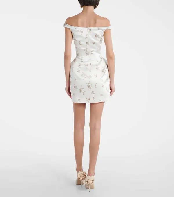 Magda Butrym Floral Off-the-shoulder Silk Mini Dress