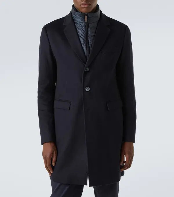 Herno Cashmere Coat With Detachable Inner Vest