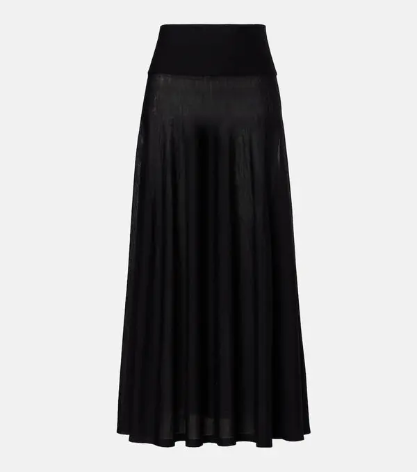 Alaïa Flared Virgin Wool Maxi Skirt