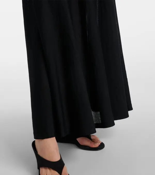 Alaïa Flared Virgin Wool Maxi Skirt