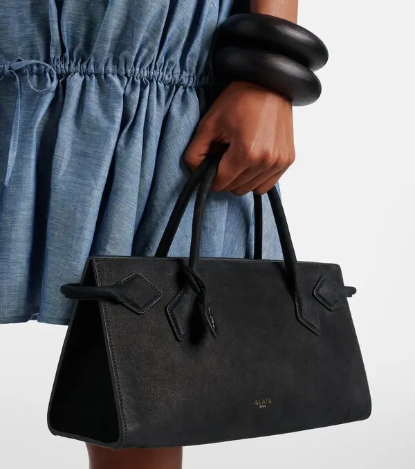 Alaïa Suede Tote Bag - Black