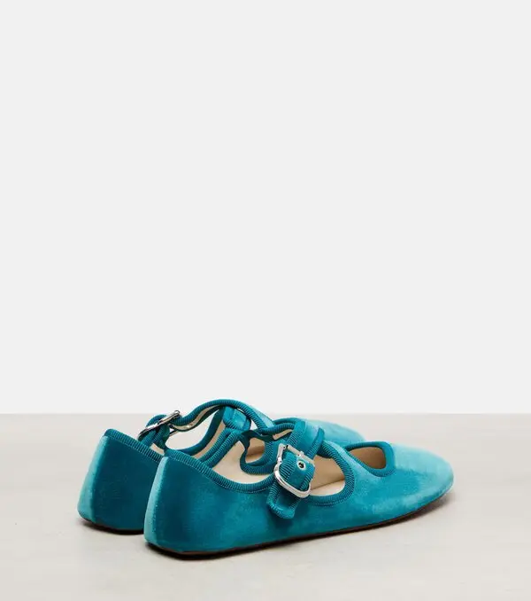 Alaïa Velvet Ballet Flats - Blue