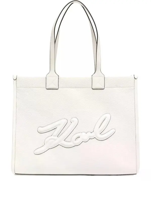 Karl Lagerfeld Large Square Tote - White