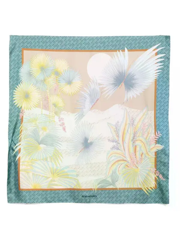 FERRAGAMO Dure Print Silk Scarf - Neutrals