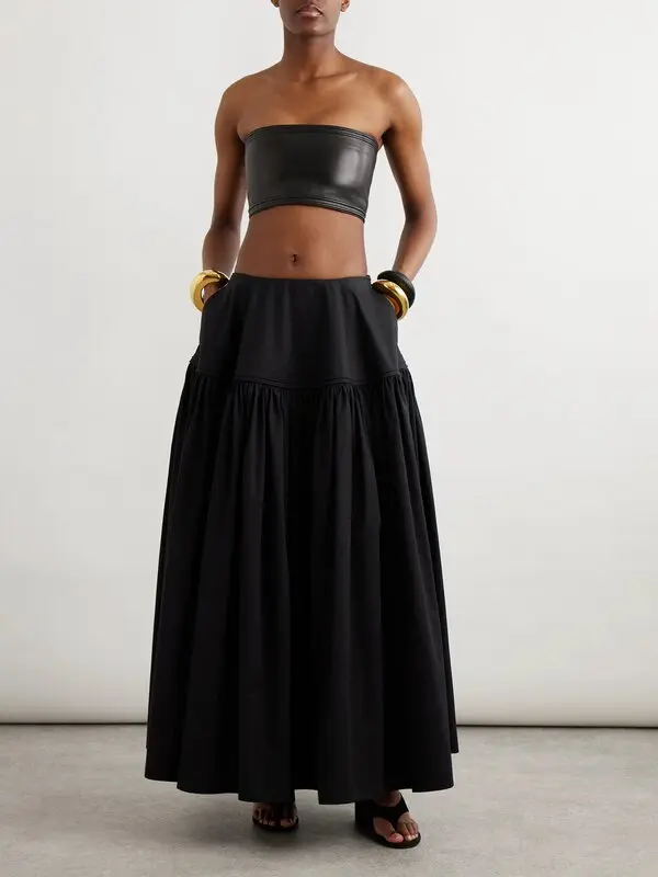 Alaïa Cropped Strapless Leather Top