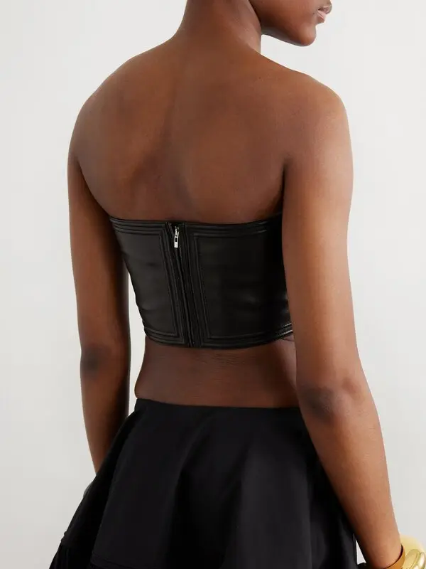 Alaïa Cropped Strapless Leather Top