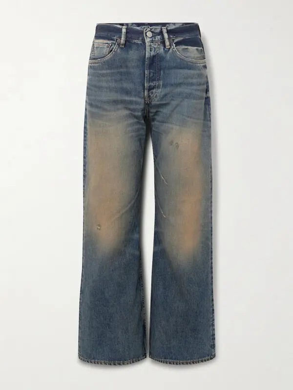 Acne Studios 2021 Distressed Mid-rise Flared Organic Jeans