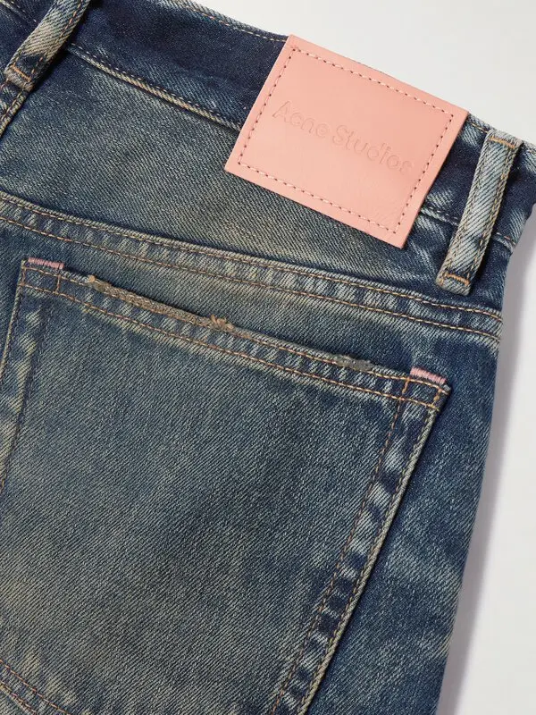 Acne Studios 2021 Distressed Mid-rise Flared Organic Jeans