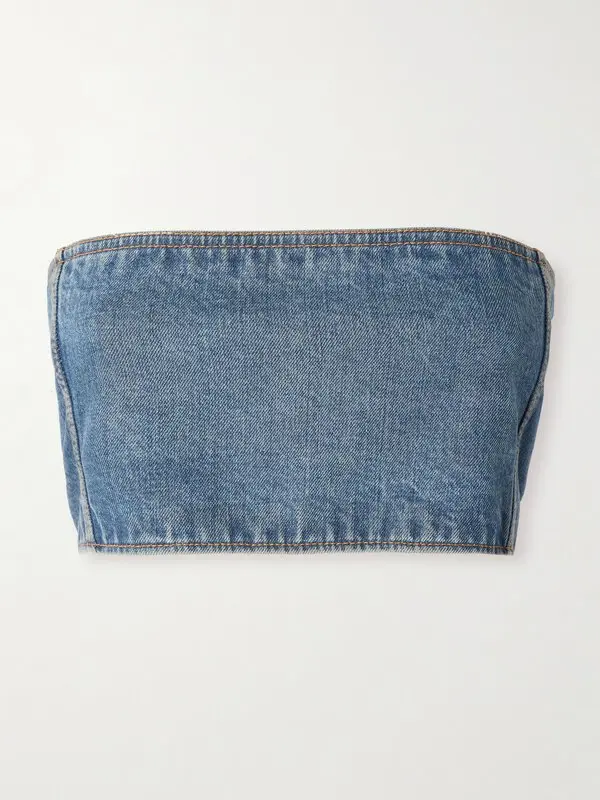 Alaïa Denim Bustier Top