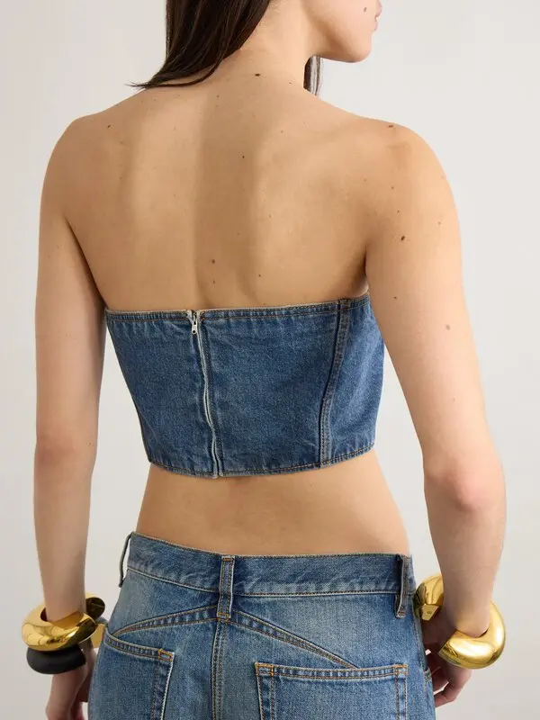 Alaïa Denim Bustier Top