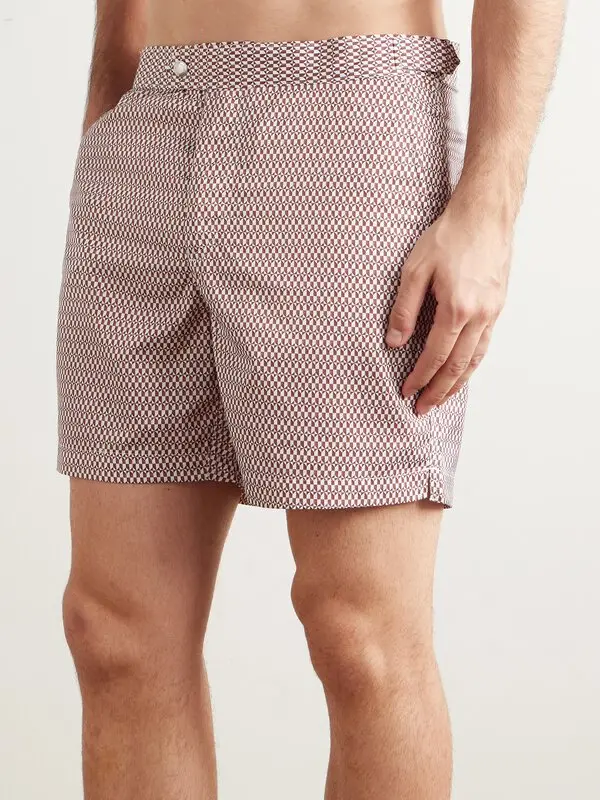 Mr P. Straight-leg Mid-length Printed Swim Shorts