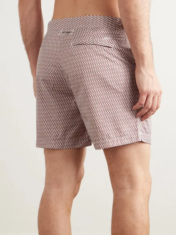Mr P. Straight-leg Mid-length Printed Swim Shorts