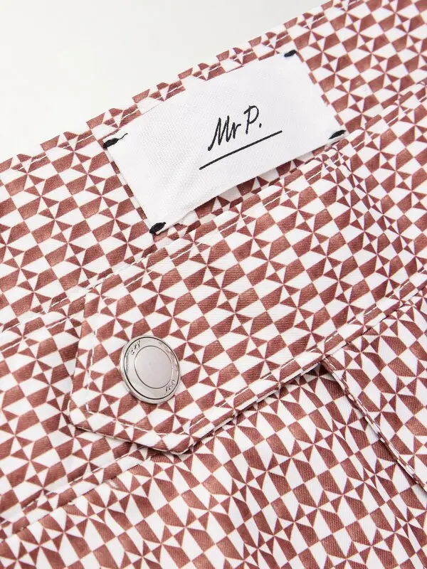 Mr P. Straight-leg Mid-length Printed Swim Shorts