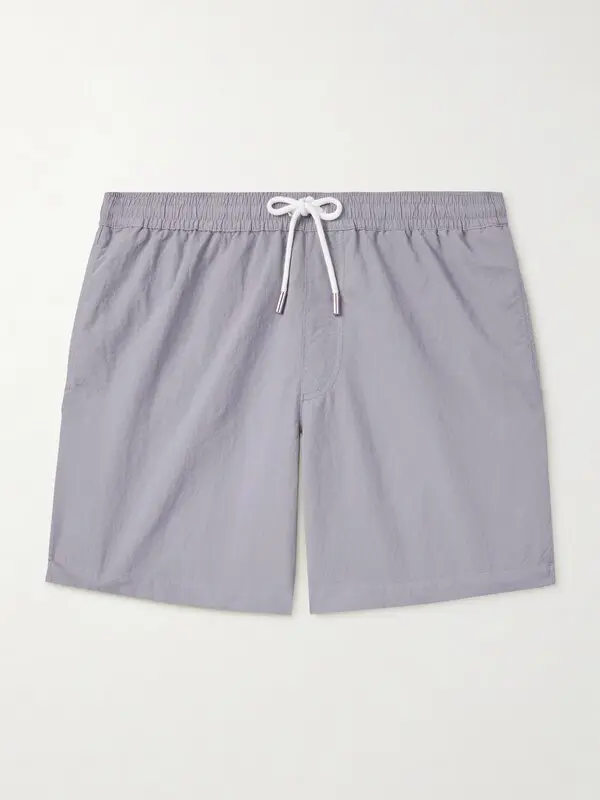 Mr P. Straight-leg Mid-length Swim Shorts - Purple