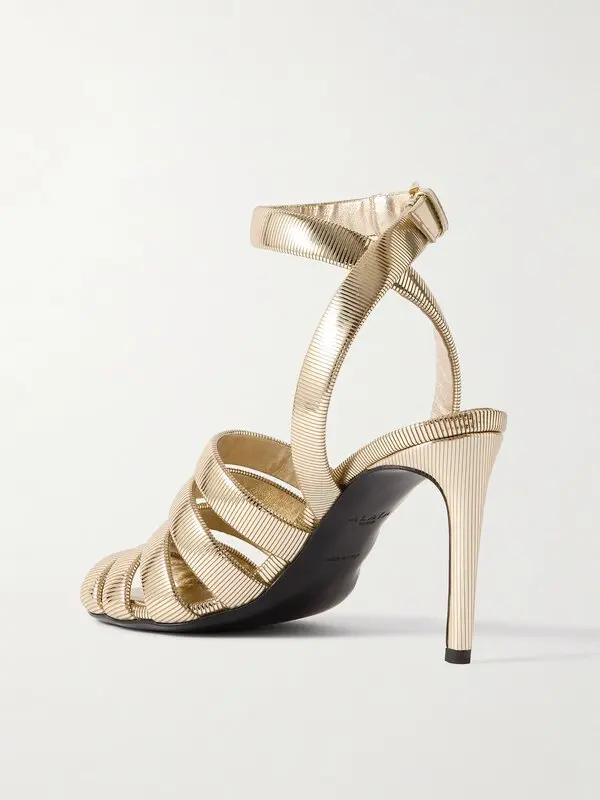 Alaïa Metallic Leather Gladiator Sandals