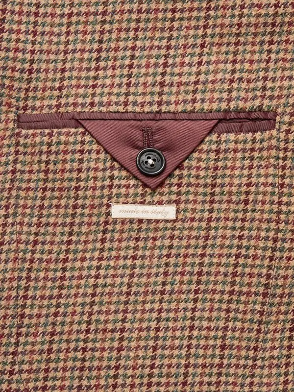 Massimo Alba Baglietto Checked Houndstooth Wool-blend Blazer