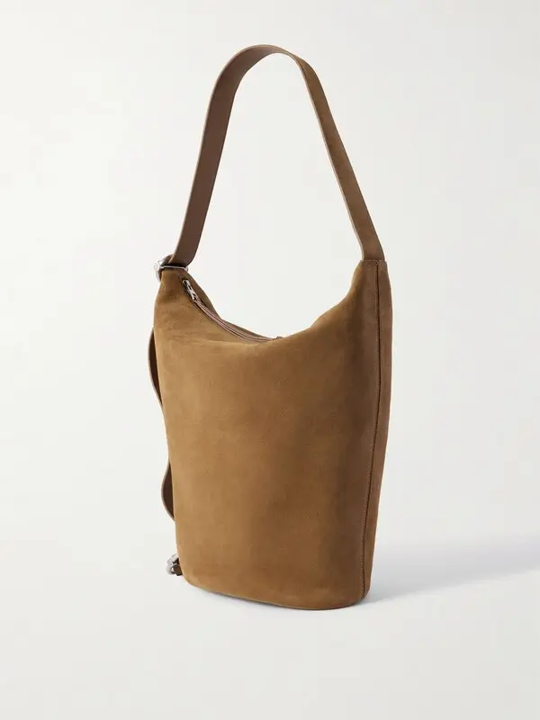Loewe Loop Suede Tote - Brown