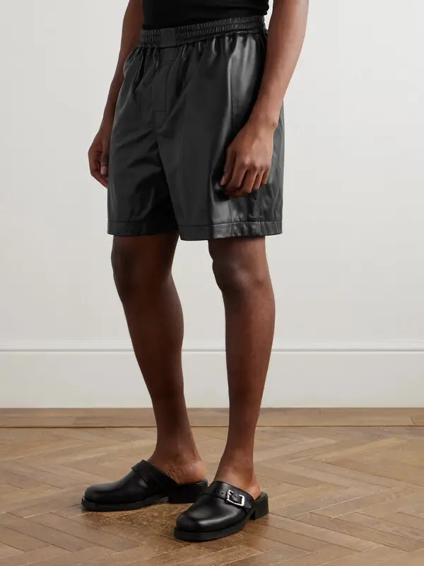 Loewe Wide-leg Leather Shorts