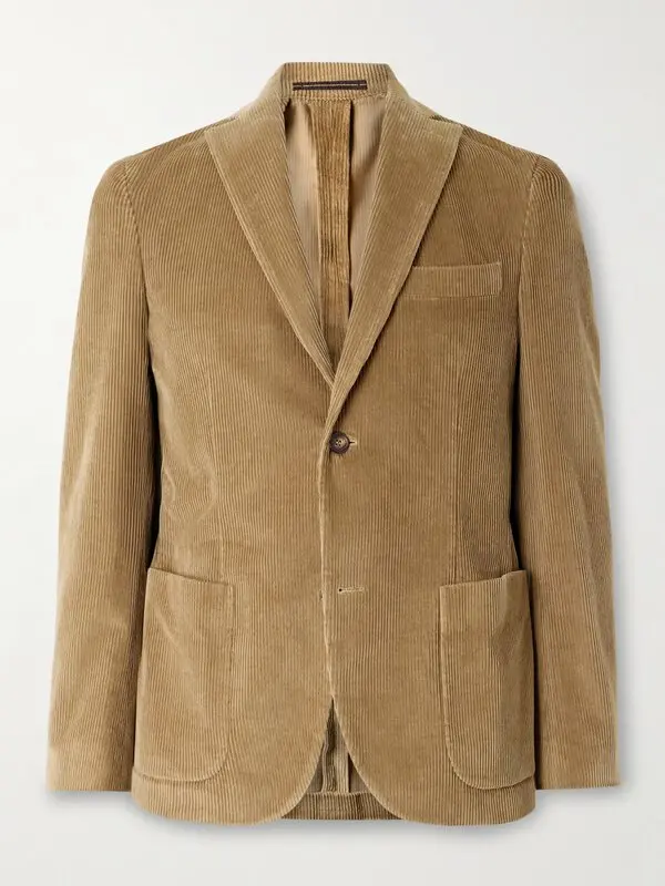 SLOWEAR Slim-fit Cotton-blend Corduroy Suit Jacket
