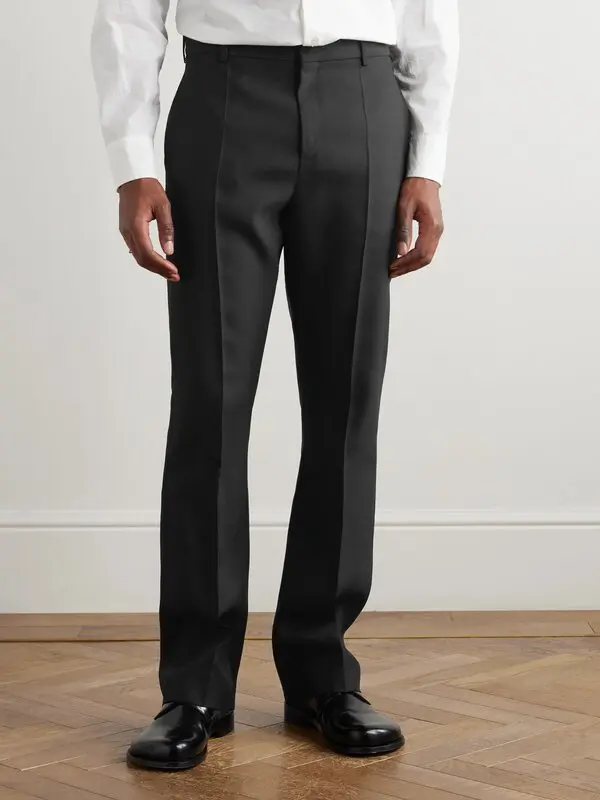 Loewe Straight-leg Wool And Silk-blend Tuxedo Trousers