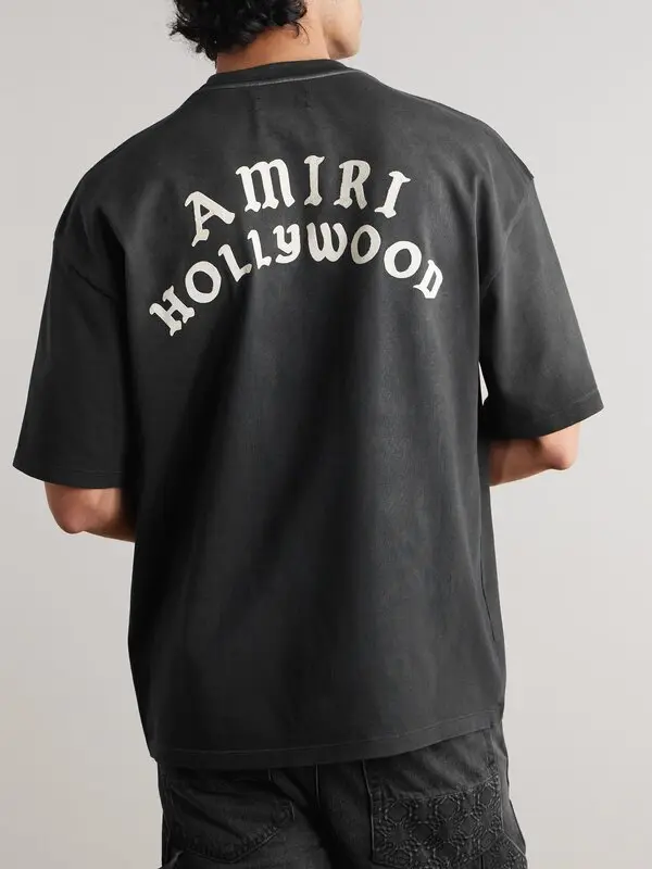 Amiri Hollywood Logo-print Cotton-jersey T-shirt