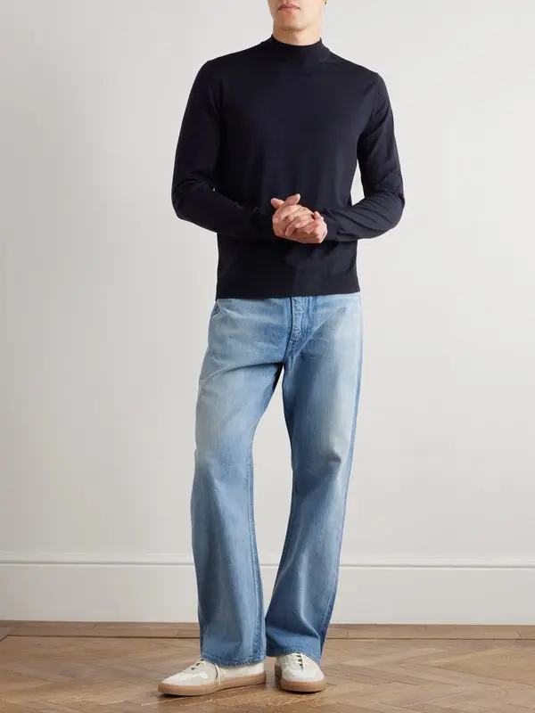 SLOWEAR Virgin Wool-blend Mock-neck Sweater